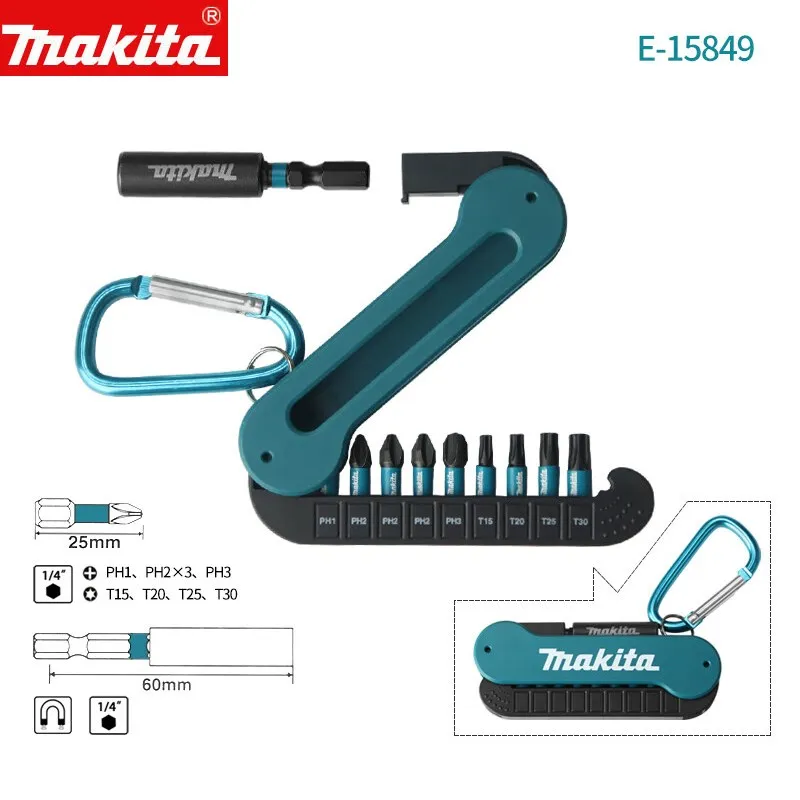 Makita E-15849 Screwdriver Bit Set 10Pcs Hexagonal Cross Electric ...