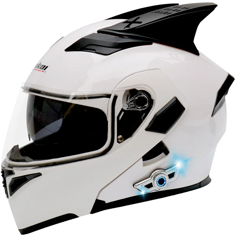 Motorcycle-Riding-Helmet-with-Built-in-Bluetooth-Earphones-Double-sided ...