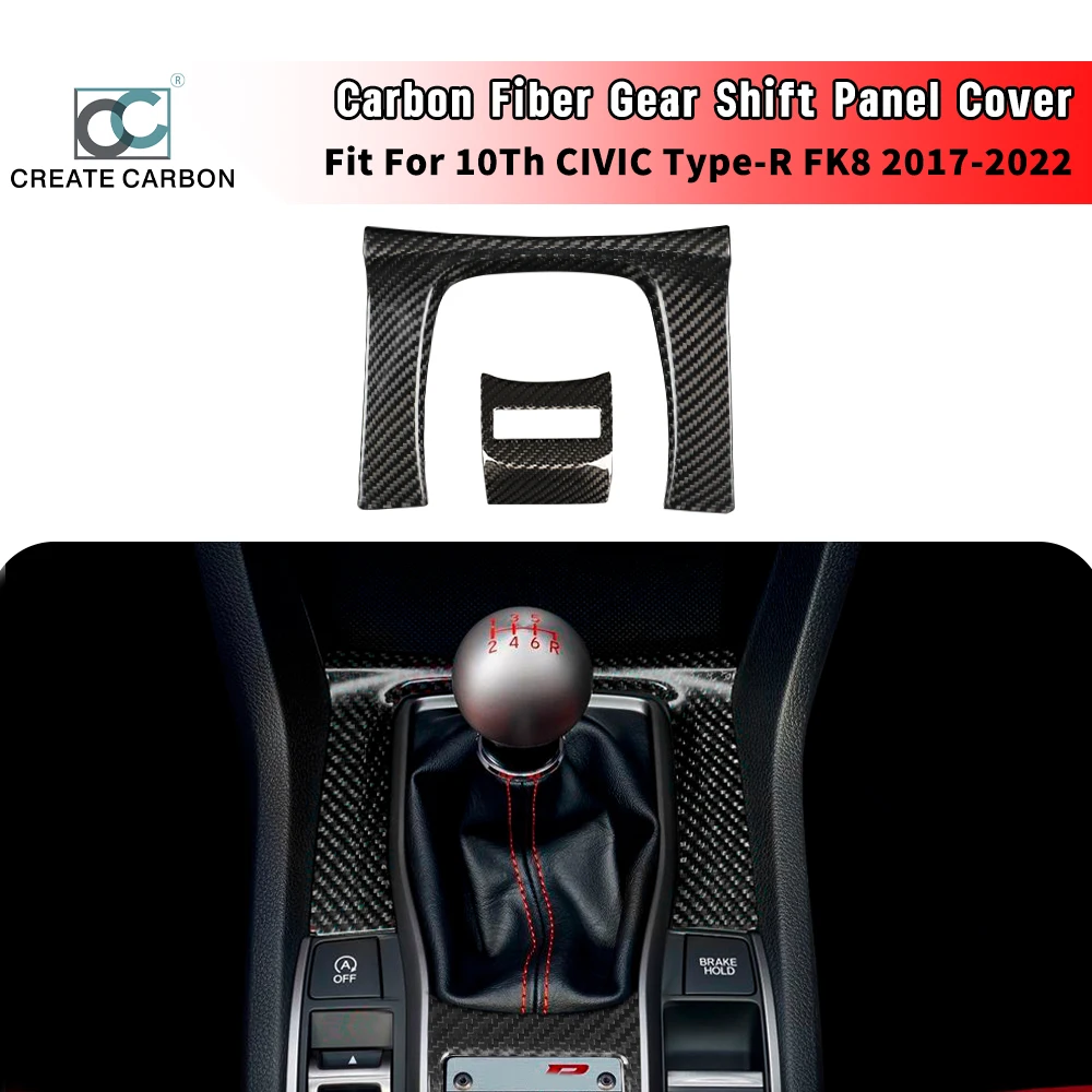 Carbon Fiber Center Console Gear Shift Panel Cover for 10th Gen Civic ...