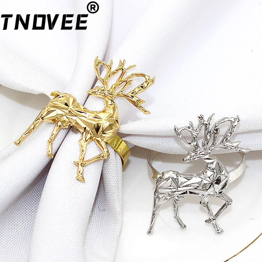 6Pcs-Christmas-Deer-Napkin-Rings-Xmas-Silver-Elk-Napkin-Ring-Holders ...