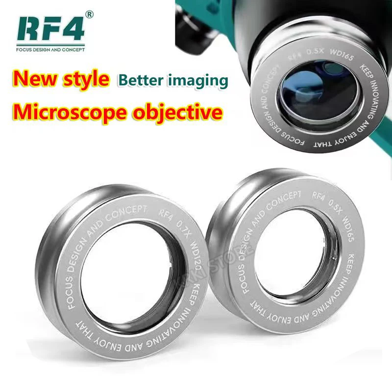 NEW-RF4-WD165-0-7X-0-5X-0-48X-Microscope-Glass-Lens-Trinocular ...
