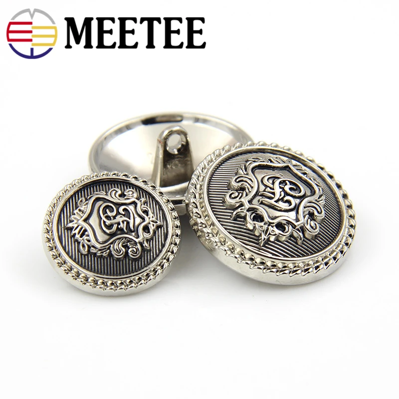 Meetee Botones de Metal Retro plateados de alto grado para traje ...