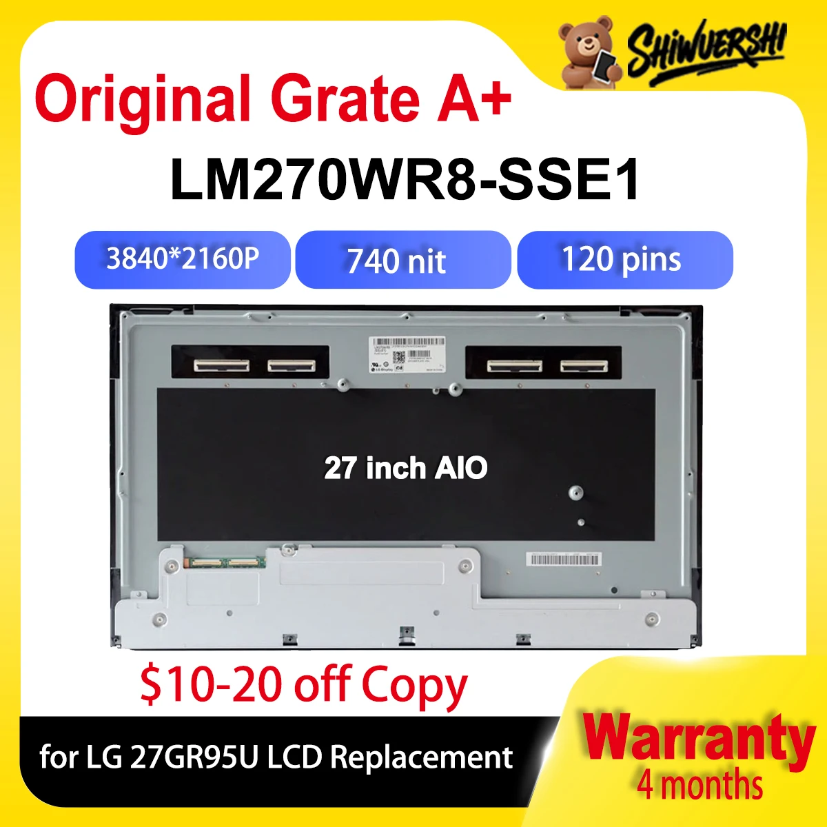 Original New 4K 27 Inch Mini LCD Screen LM270WR8 SSE1 (SS)(E1) LM270WR8 ...