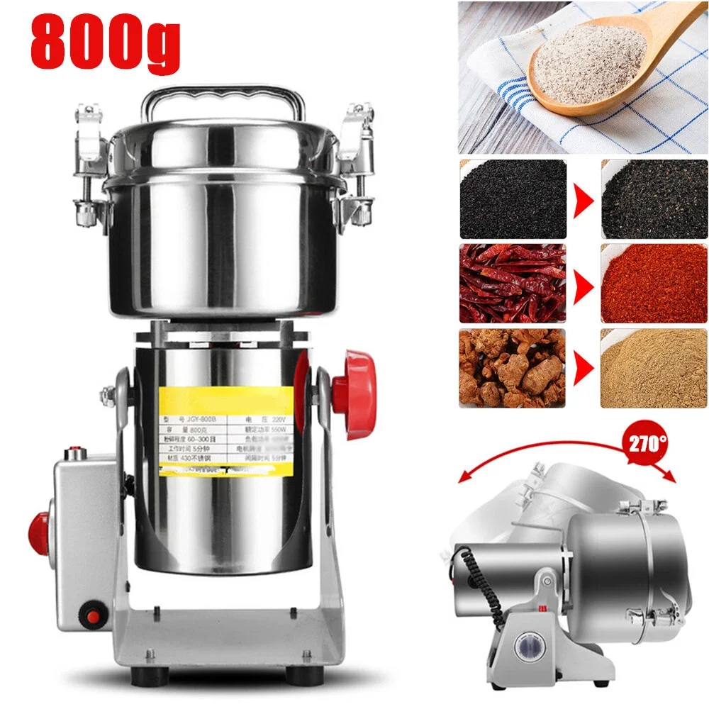 800G/2500G High Power Electric Grain Mill Grinder Swing Spice Grinders ...