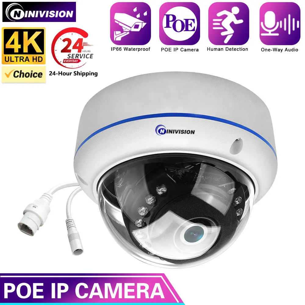 8MP-4K-IP-Camera-Outdoor-Motion-Detection-H-265-CCTV-Metal-White-Dome ...