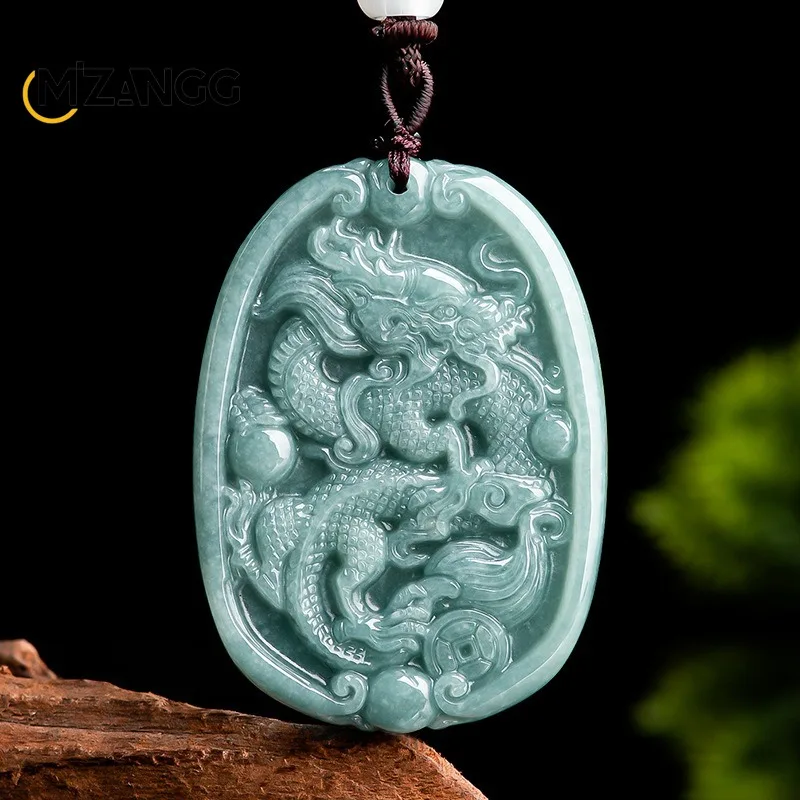 High-grade-Jadeite-Blue-Water-Overbearing-Dragon-King-Pendant-Fortune ...
