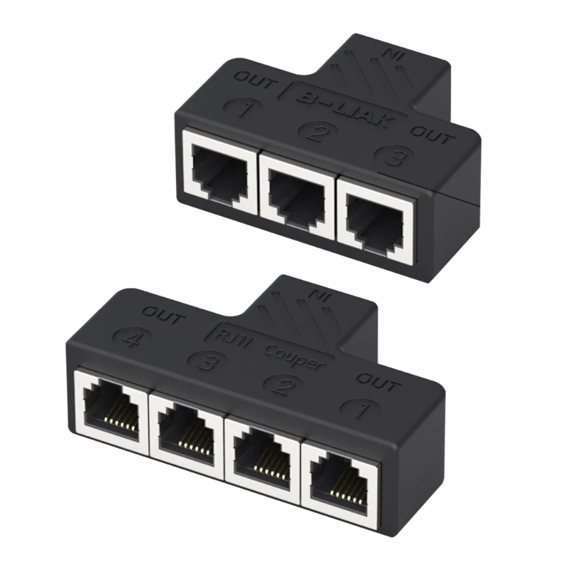 3 Way/4Way RJ11 6P6C Telephone Jacks Splitters Adapter Port for Home ...