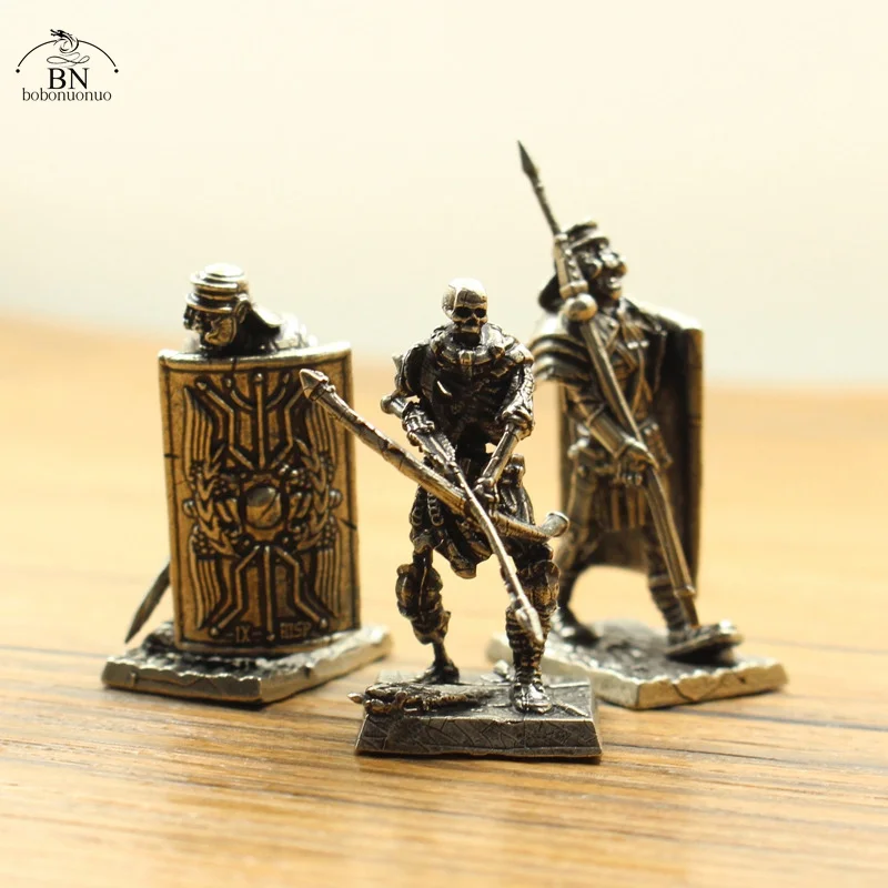 Desktop Metal Copper Ornaments Figure Roman Legion Shield Soldier Model ...