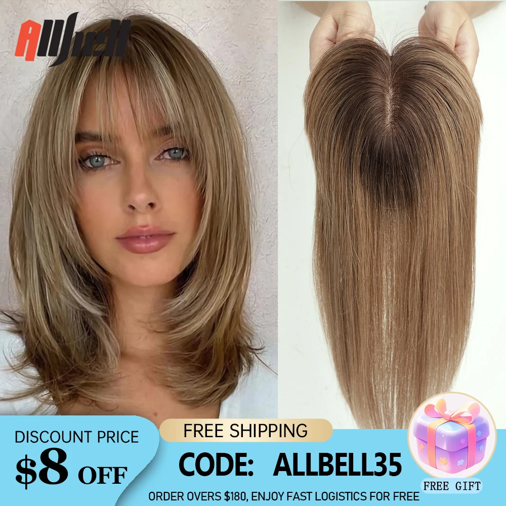 Toppers-de-cabello-humano-100-Remy-con-flequillo-piezas-de-cabello ...