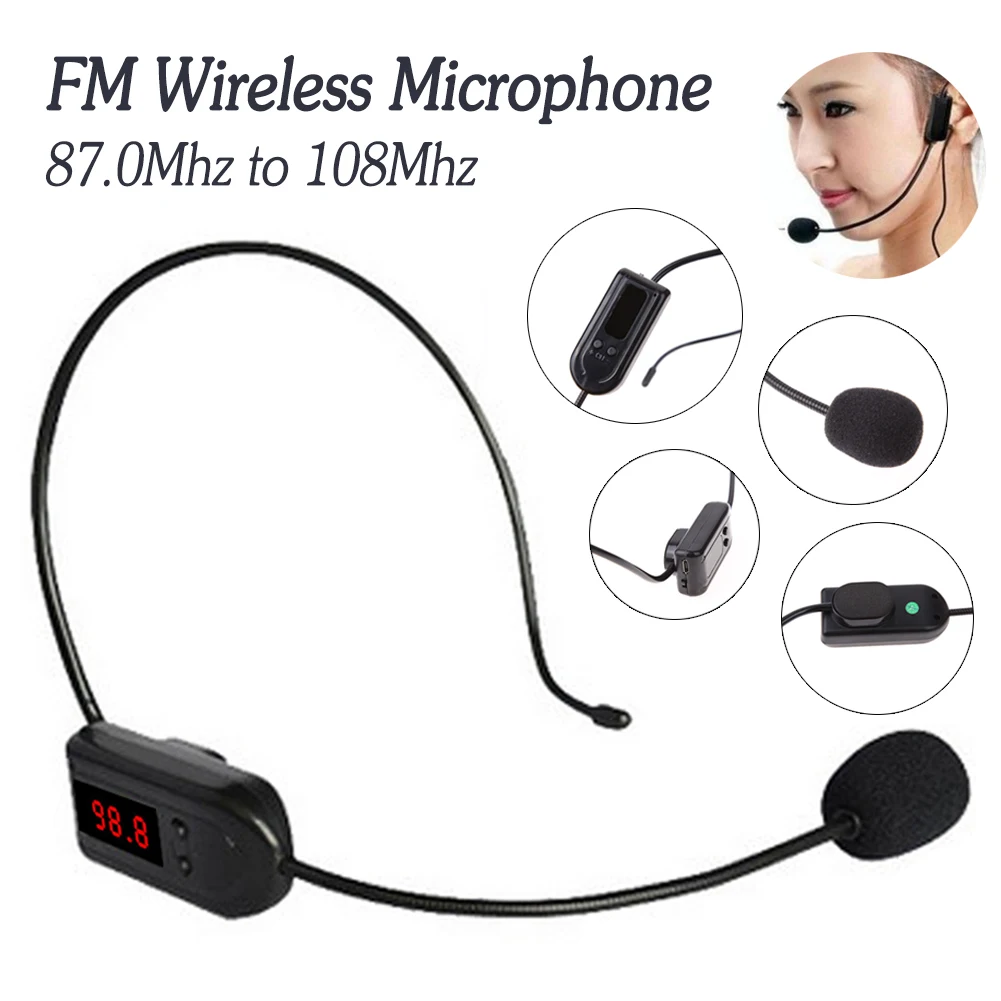 FM-Wireless-Microphone-Headset-Loudspeaker-87-0Mhz-to-108Mhz-200 ...