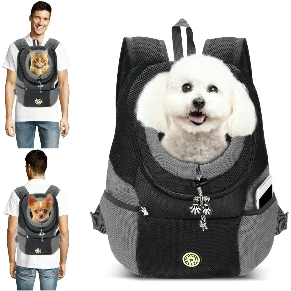 Dog Front Carrier Backpack, Adjustable Dog Pet Cat Chest Carrier ...