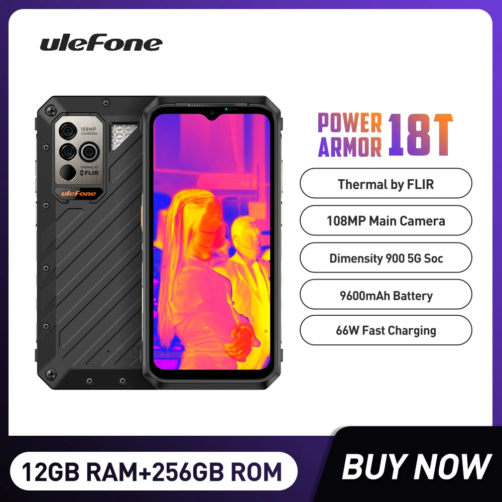 Ulefone Power Armor 18t 12gb+256gb Rugged Phone Thermal Imaging Camera ...