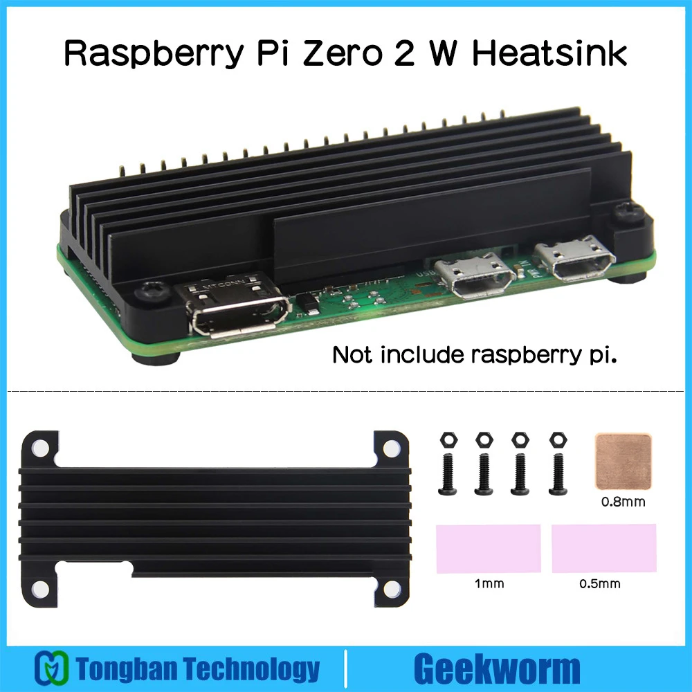 Geekworm Raspberry Pi Zero 2 W Aluminum Heatsink With Copper Sheet ...