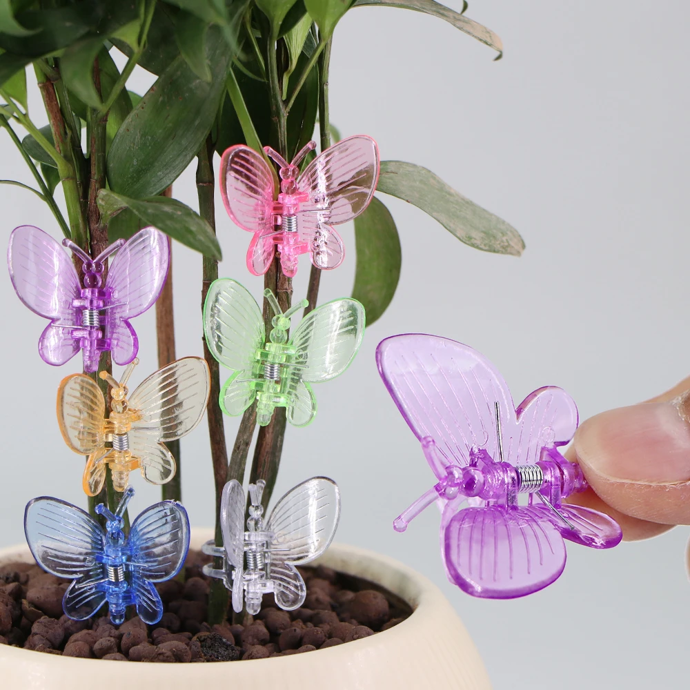 30-50-100pcs-New-Butterfly-Plastic-Plant-Clips-4-Claw-Orchid-Flowers ...