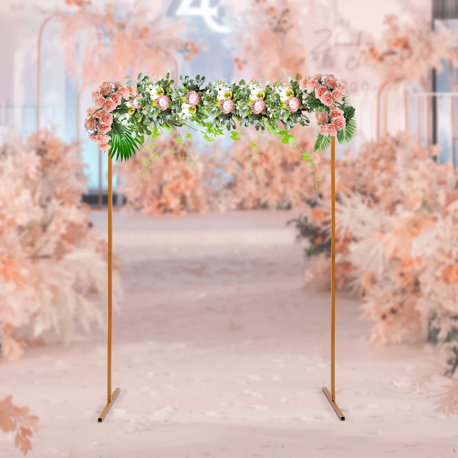 Wedding-Arch-Stand-with-Bases-Easy-Assembly-6-6-x-4-9-Feet-Square ...