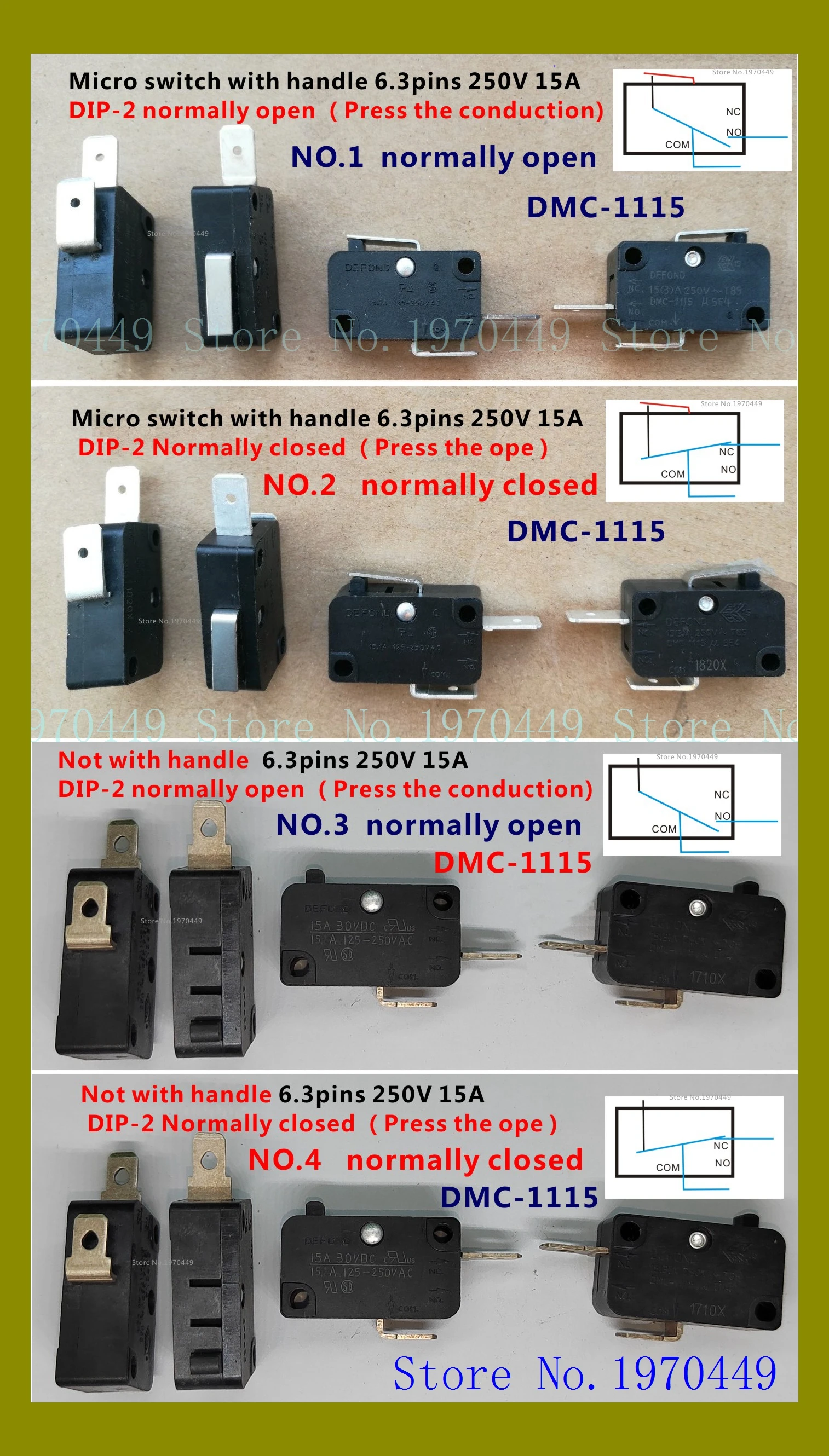 DEFOND DMC-1115 DMC-1115-T DMC-1115-J 15A 250V