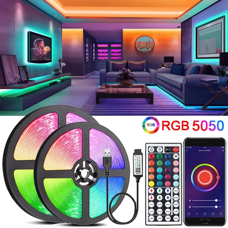 20M-Usb-Led-Strip-Lights-Bluetooth-RGB-5050-Led-Tape-5V-USB-Led-Lamp ...