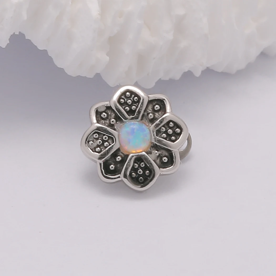 JHJT-1PC-Flower-Micro-Dermal-Anchor-Piercing-Top-G23-Titanium-Base-Body ...