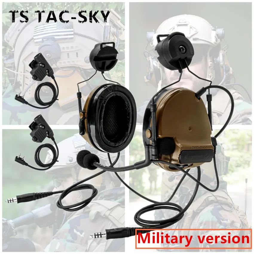TAC-SKY Tactical Military Dual Comm TSC3 Hearing Protection Shooting ...