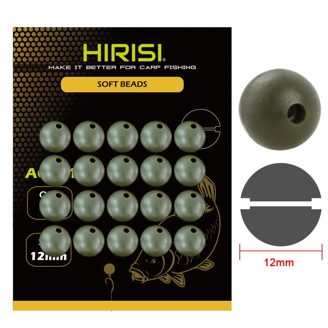 20pcs Carp Fishing Rubber Shock Beads Green Soft Rig Beads Fishing ...