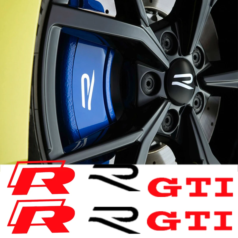 4pcs Car Caliper Sticker Tire Brake Cover Waterproof Film Body Decals ...