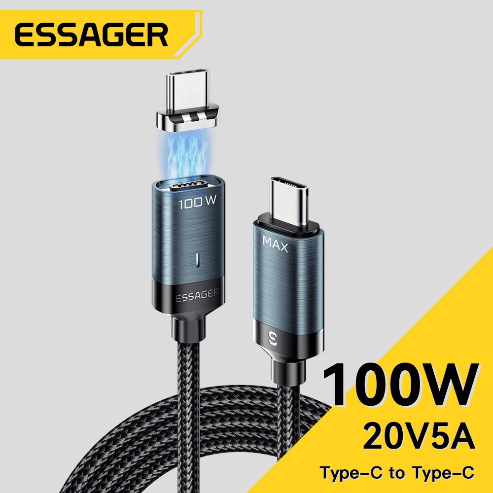 Essager-100W-Magnetic-Cable-Type-C-To-USB-C-Cable-PD-5A-Fast-Charging ...