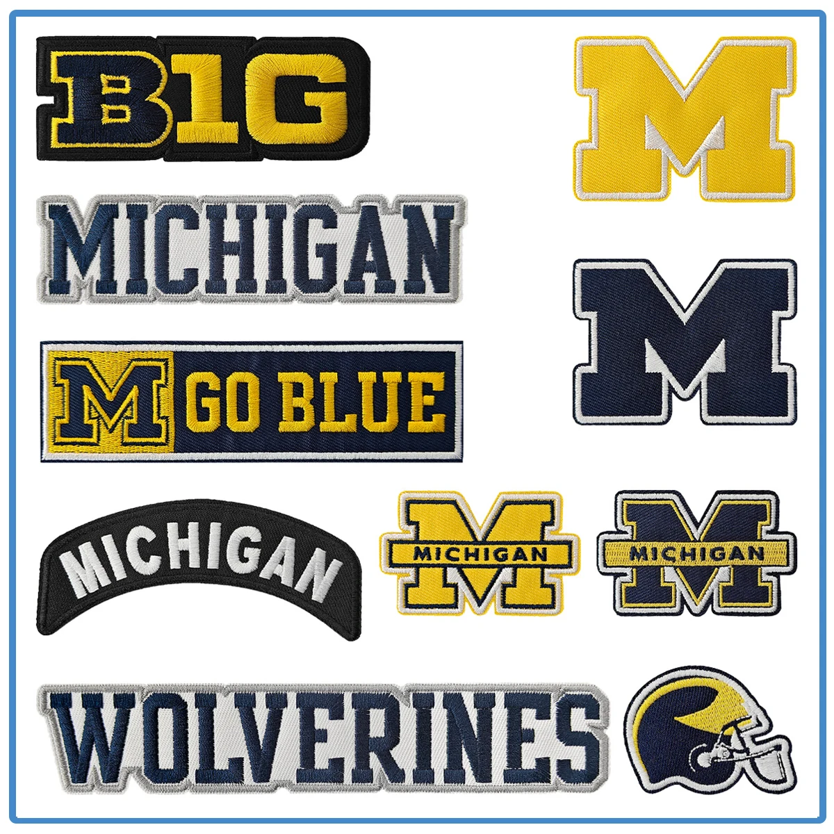 10pcs Michigan Iron on Embroidered Patch M Letter Iron on Appliques ...