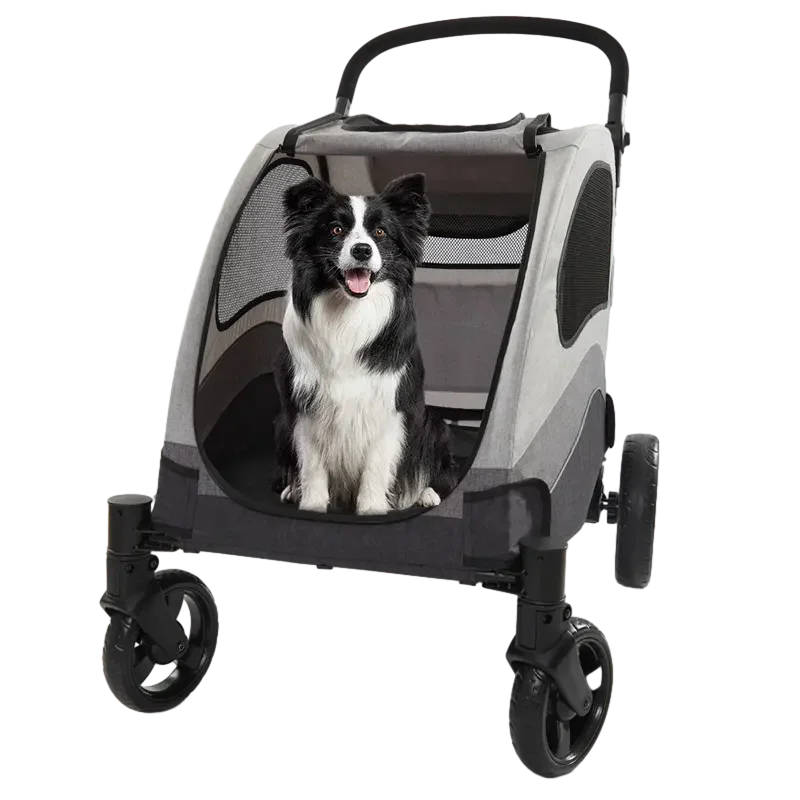 Pet-Stroller-4-Wheels-Dog-Trolleys-For-Large-Medium-Dogs-Large-Space ...