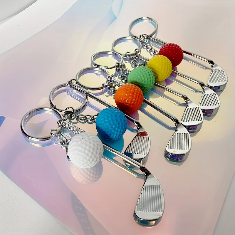 Keychain mini golf racket, ball pendant, keychain, keychain creative ...