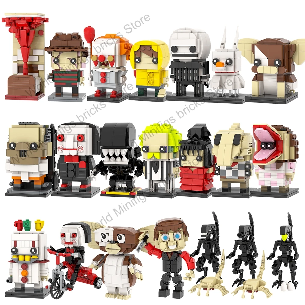 MOC Horror Movie Figures Brickheadzs It Saw Alien Bricks Compatible ...