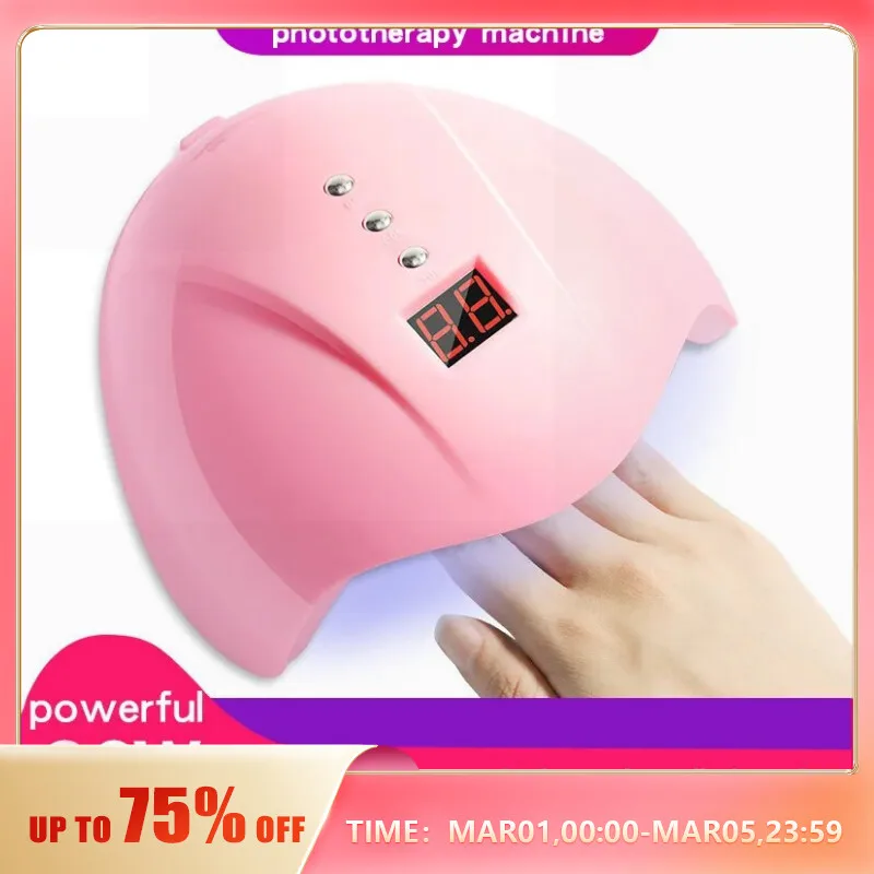 36W Nail Art Phototherapy Machine Pink Intelligent Induction UV LED ...