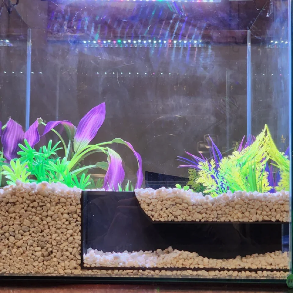 Corner Fish Tank PLA S/L White Underground Corner Tunnel For Aquarium ...