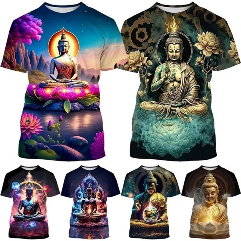 Buddhist-Fashion-3d-Graphic-T-Shirts-Buddha-Shakyamuni-Pattern-T-Shirt ...