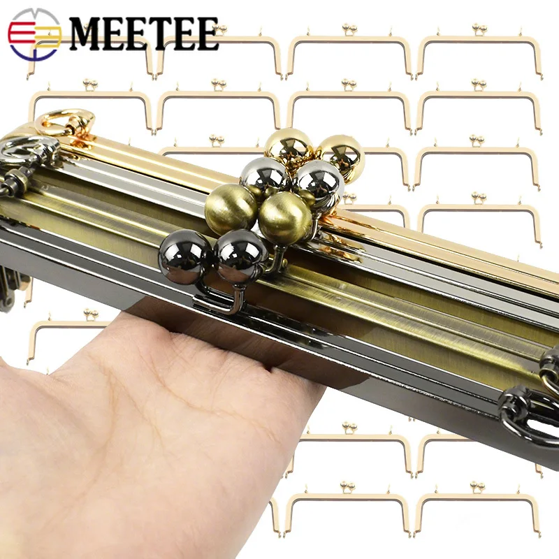 2Pcs 20/25cm Metal Bags Handle Square Smooth Purse Frame Clourse Clip ...