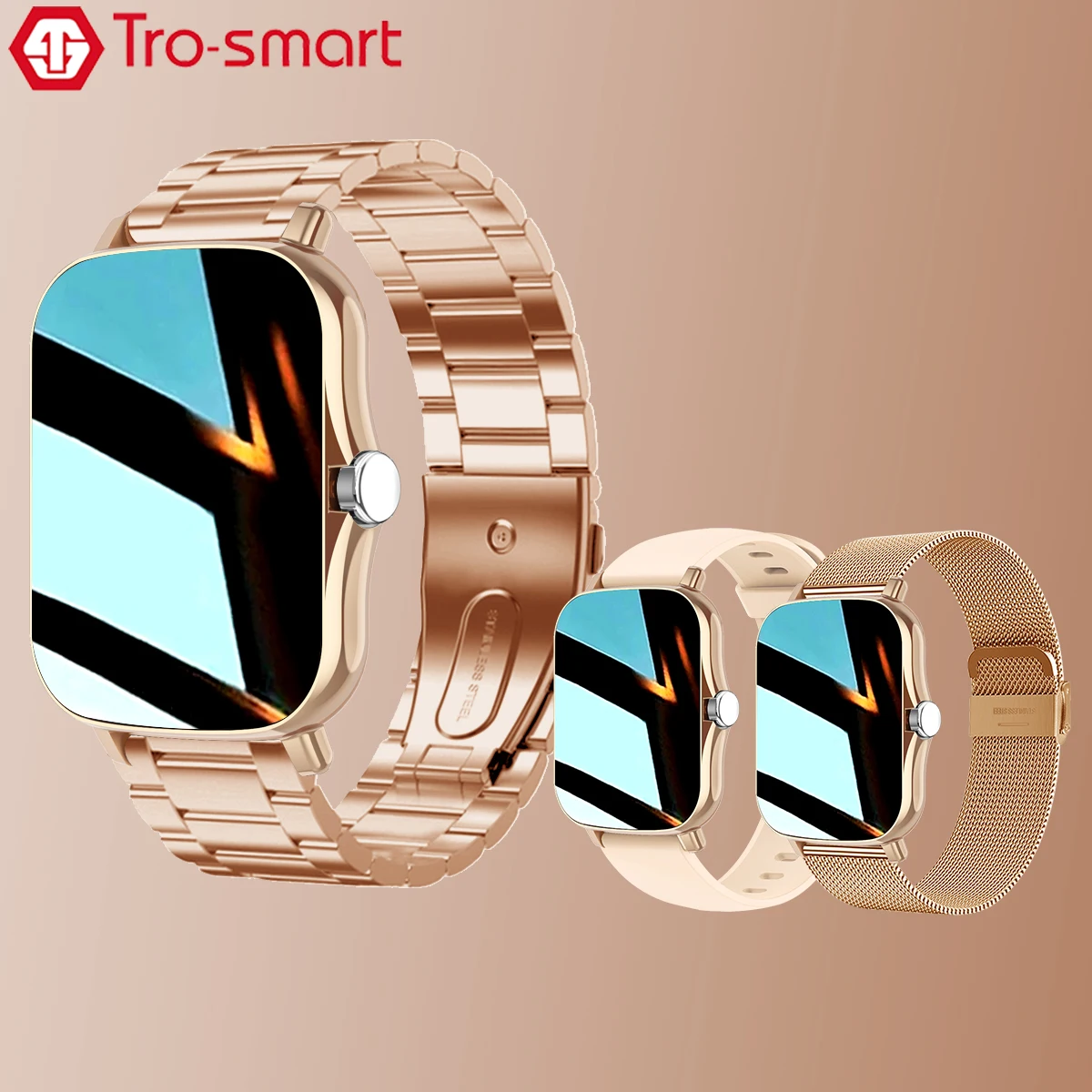 Rose-Gold-Color-Smart-Watch-para-homens-e-mulheres-Smartwatch-Frequ ...