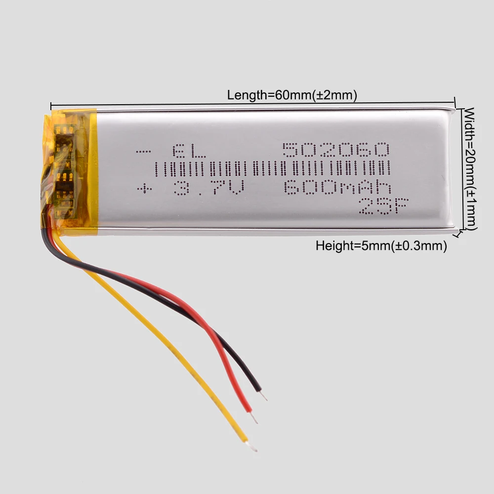 3Wires 402060 3.7V 400mAh 302060 502060 602060 702060 802060 902060 ...
