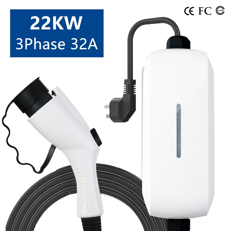 Type-2-Protable-EV-Charger-J1772-Tesla-Electric-Vehicle-Charging-32A ...