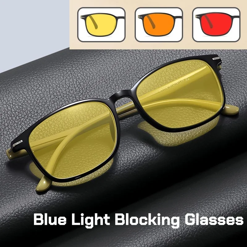 Fashionable Color Blocking Night Vision Blue Light Blocking Glasses ...