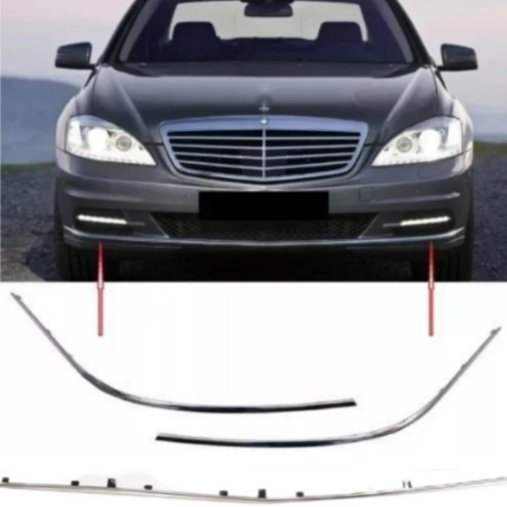 Front bumper chrome strip 2218850121 2218850221 2218850021 For Mercedes ...