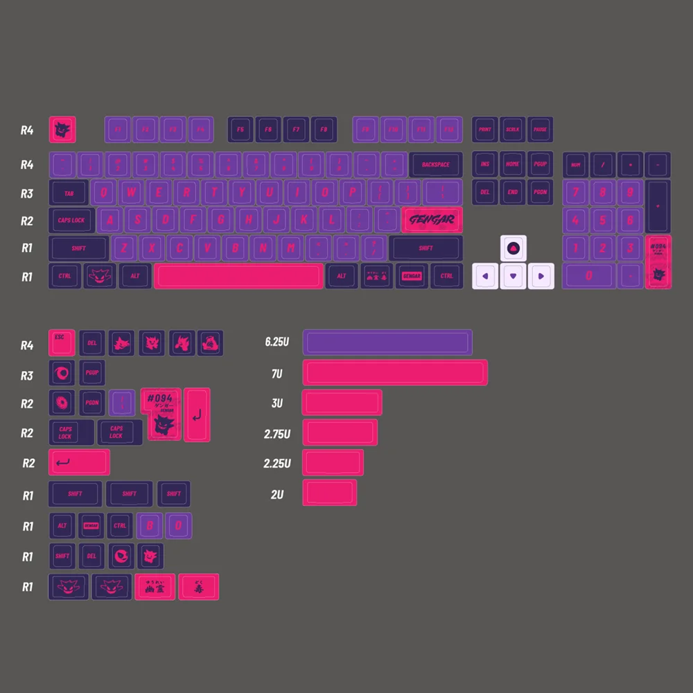 Geng Ghost Keycap Mechanical Keyboard PBT Keycap KCA Profile DYE Sub ...