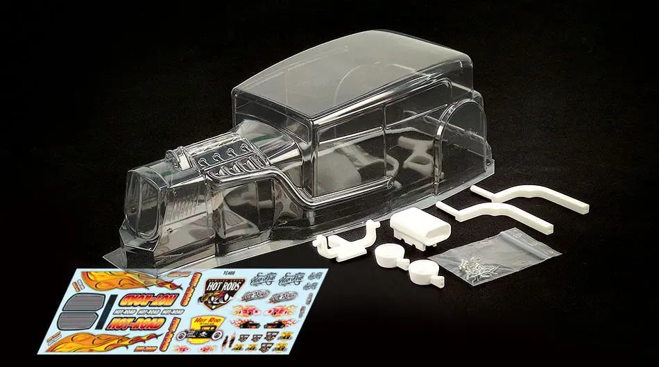 1-10-RC-PC-F1-Hot-Rod-Funny-257mm-Wheelbase-Transparent-body-shell-for ...