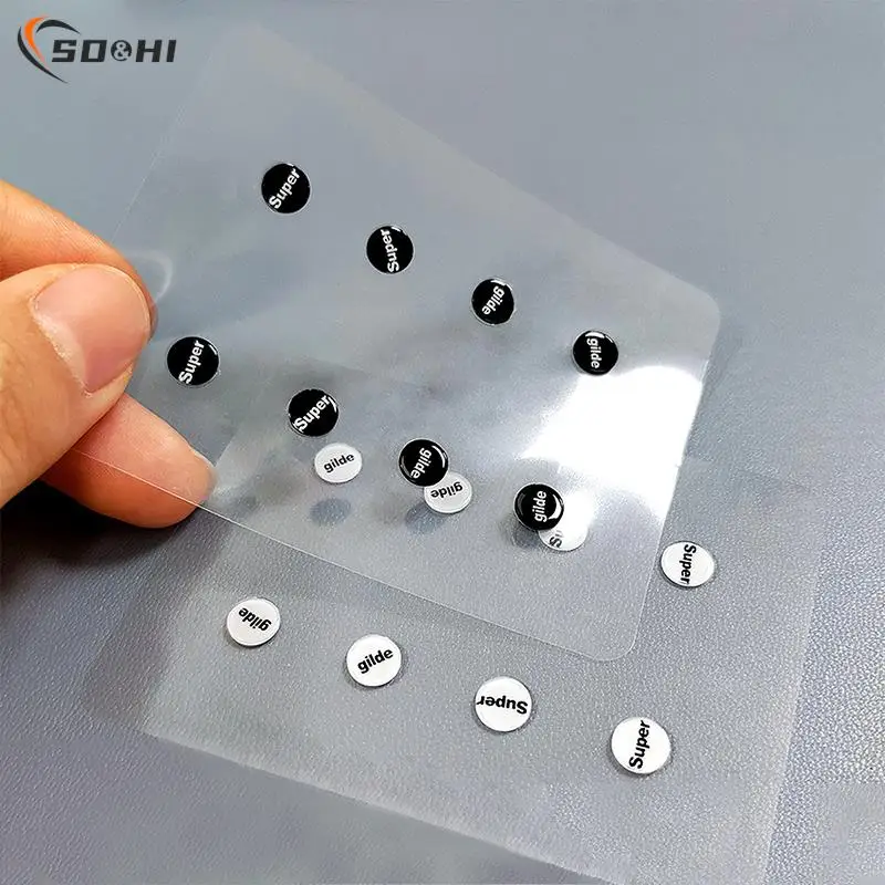 1 Pack Black Glass Mouse Skates DIY Universal Dots Mouse Feet Pads ...