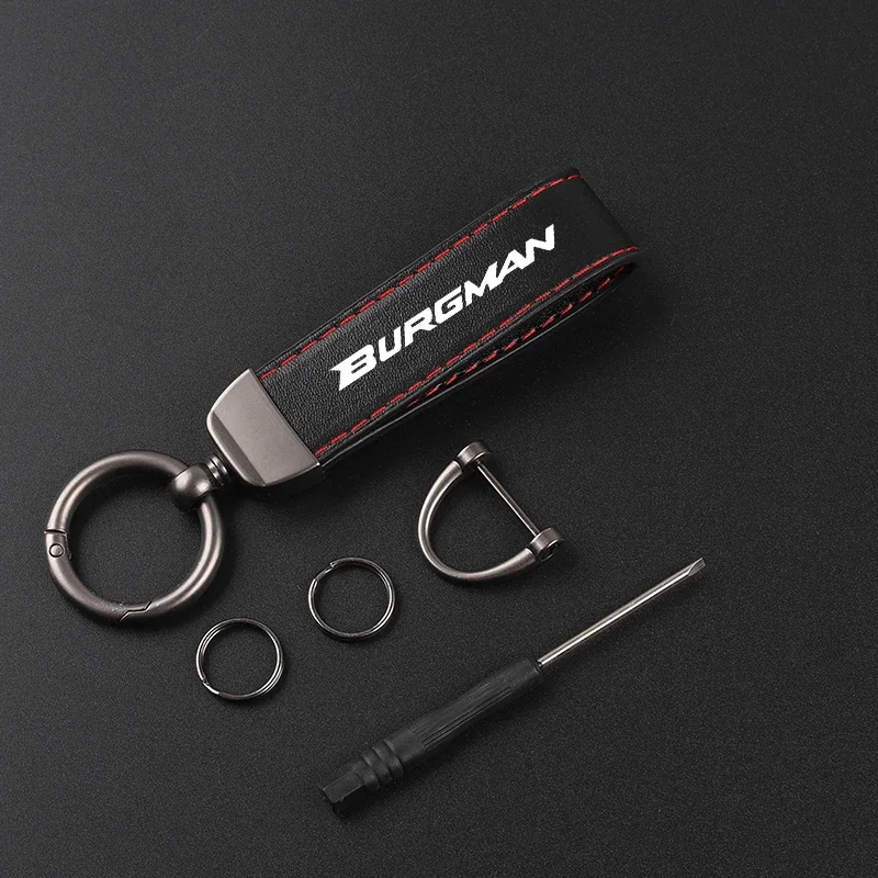 High-Grade Suede Leather Motorcycle Keychain Keyring for Suzuki BURGMAN ...