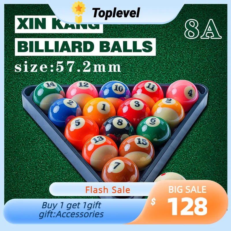 XinKang Billiard Balls 57.2mm Pool Balls Standard 16 Balls Set Phenolic ...