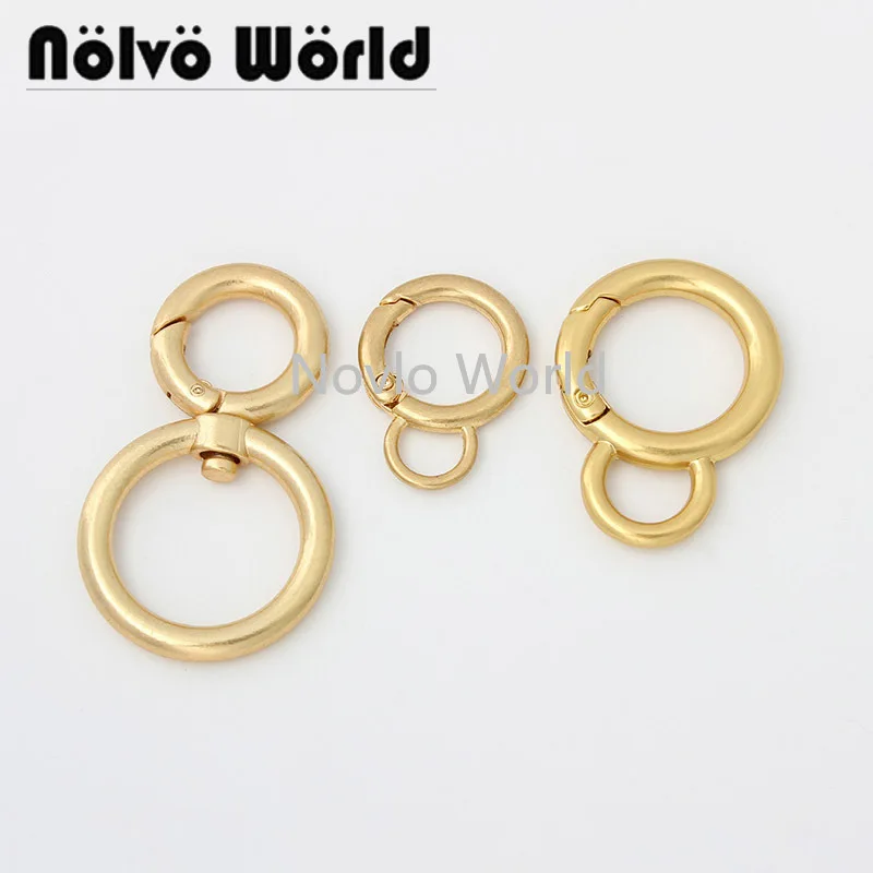 10-50-pieces-3-size-16mm-21mm-25mm-Satin-gold-Spring-Gate-Double-Ring ...