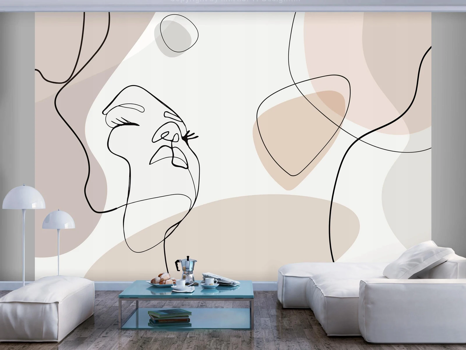 Lineart-Face-Large-Face-Line-Drawing-Wallpaper-Mural-Line-art-wallpaper ...