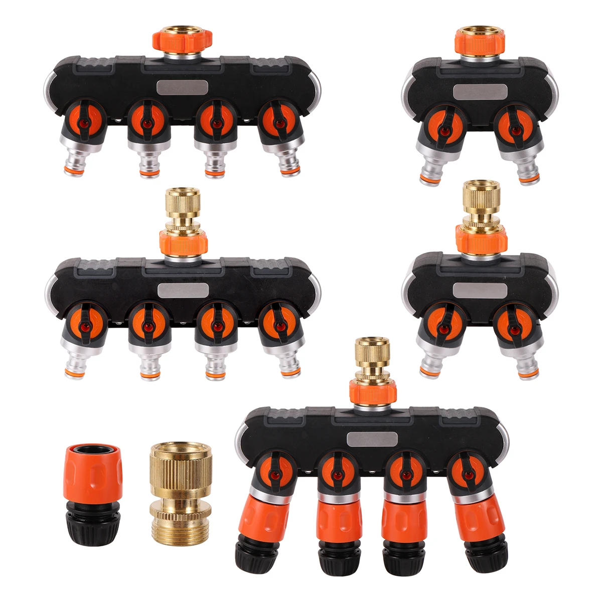 Metal-2-4-Way-Water-Splitter-Valve-3-4-Female-Thread-Durable-Faucet ...