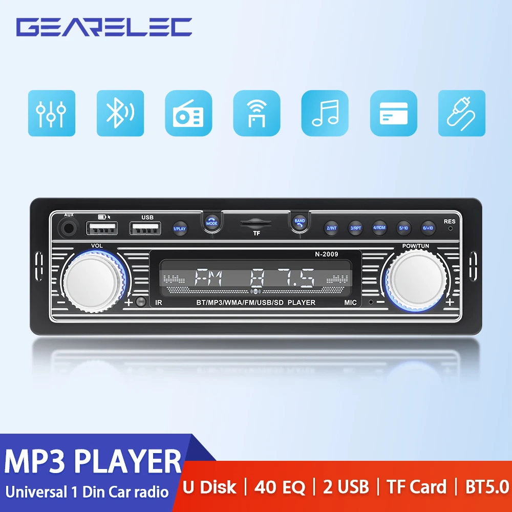 1-Din-Car-Radio-Stereo-Player-Digital-Bluetooth-Video-MP3-Player-FM ...