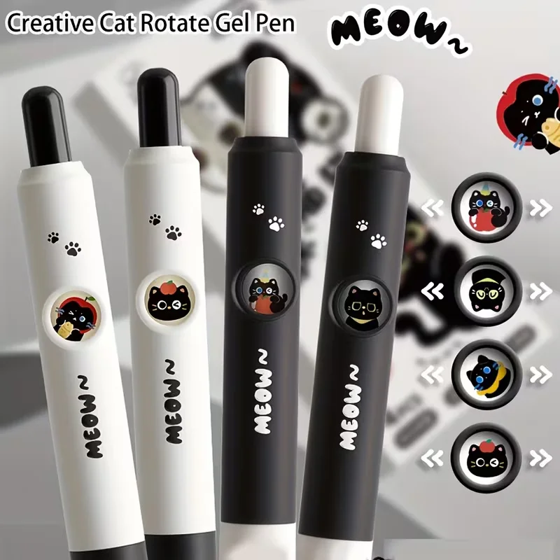 4pcs Kawaii Cat Pens Paw 0.5mm Quick-Dry Black Ink-Smooth Writing ...