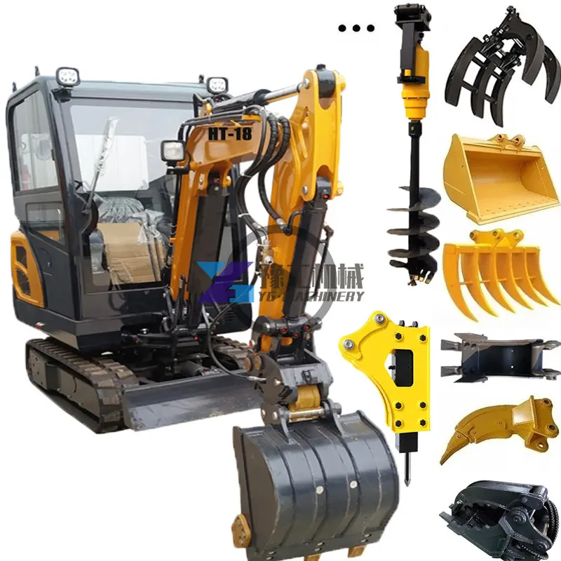 1000kg-Hydraulic-Mini-Excavator-Mini-Digger-Loader-Bagger-with ...
